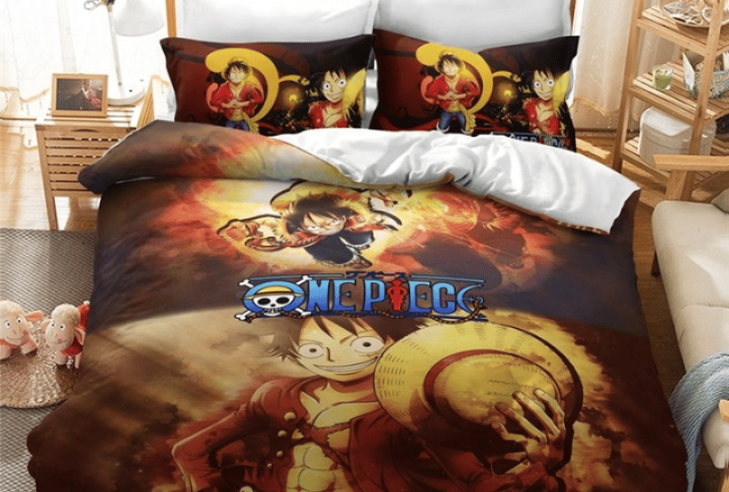 Parure de lit One piece Monkey.D Luffy marron - Ma Parure